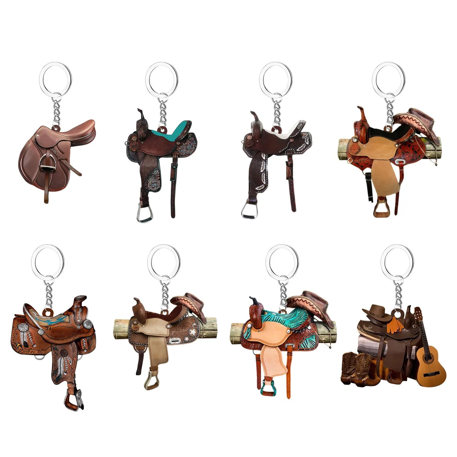 Hot Selling Personalized Western Cowboy Style Saddle Shaped Keychain ...