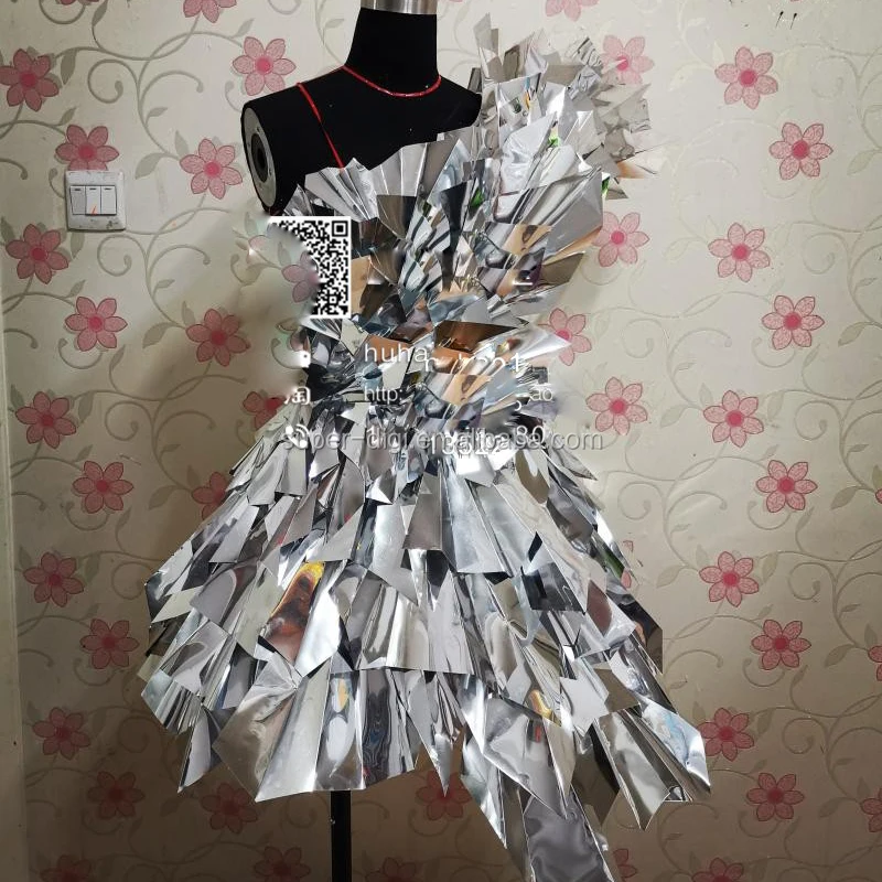 Future Technology Silver Dress - Women’s Costume for Catwalk, Parade ...