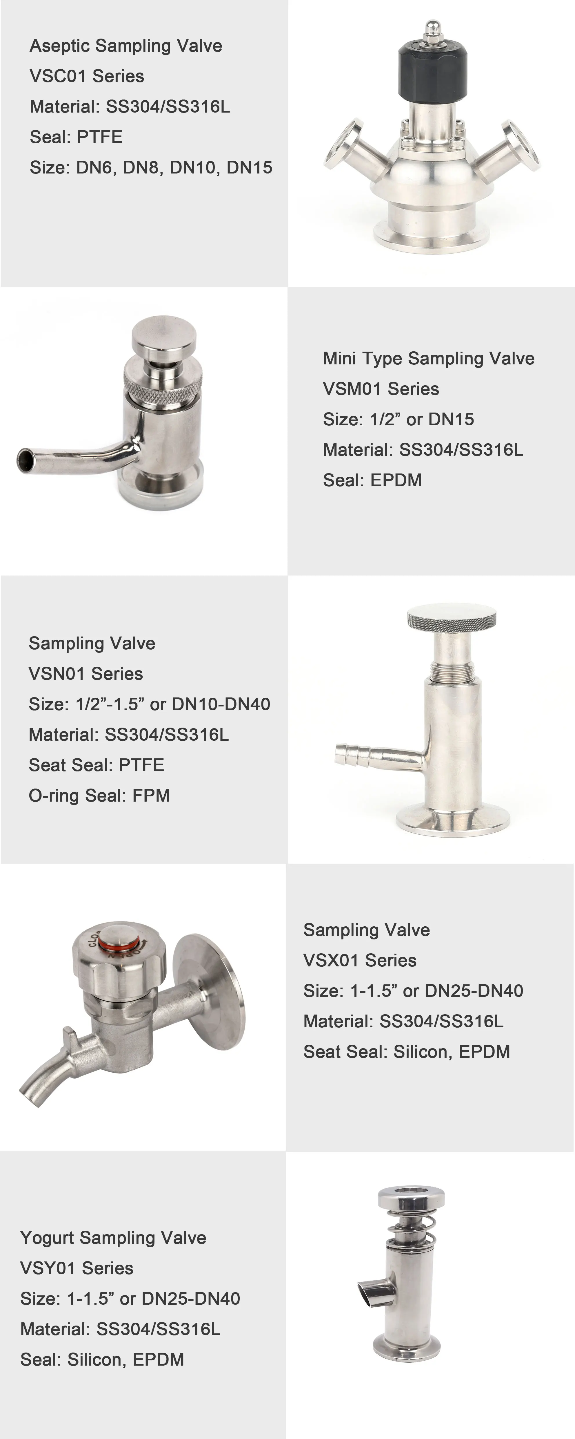 Qiimii High Quality Mini Sampling Valve with EPDM Seal for Milk