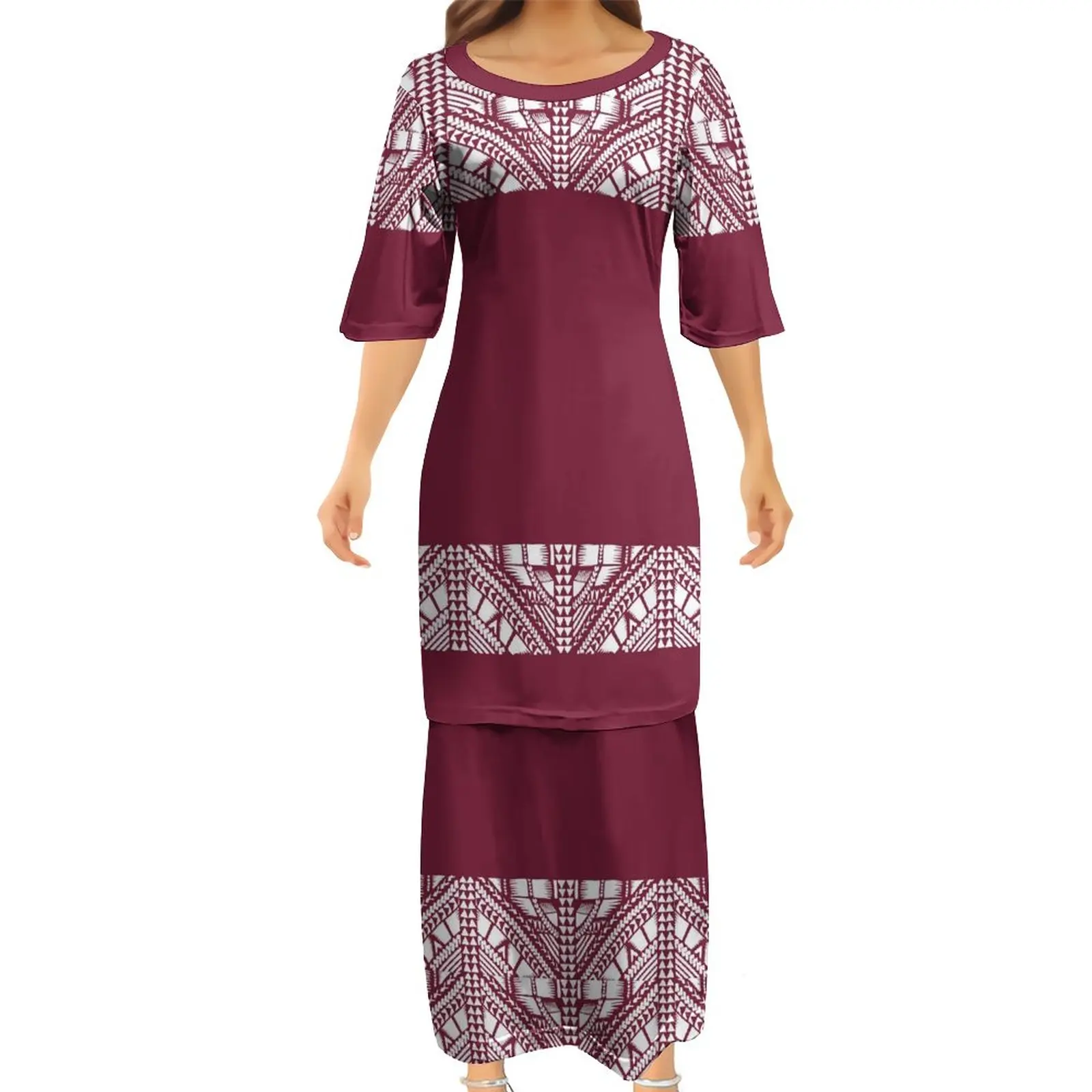 2023 New Arrivals Custom Polynesian Elei Tribal Design Samoan Puletasi ...