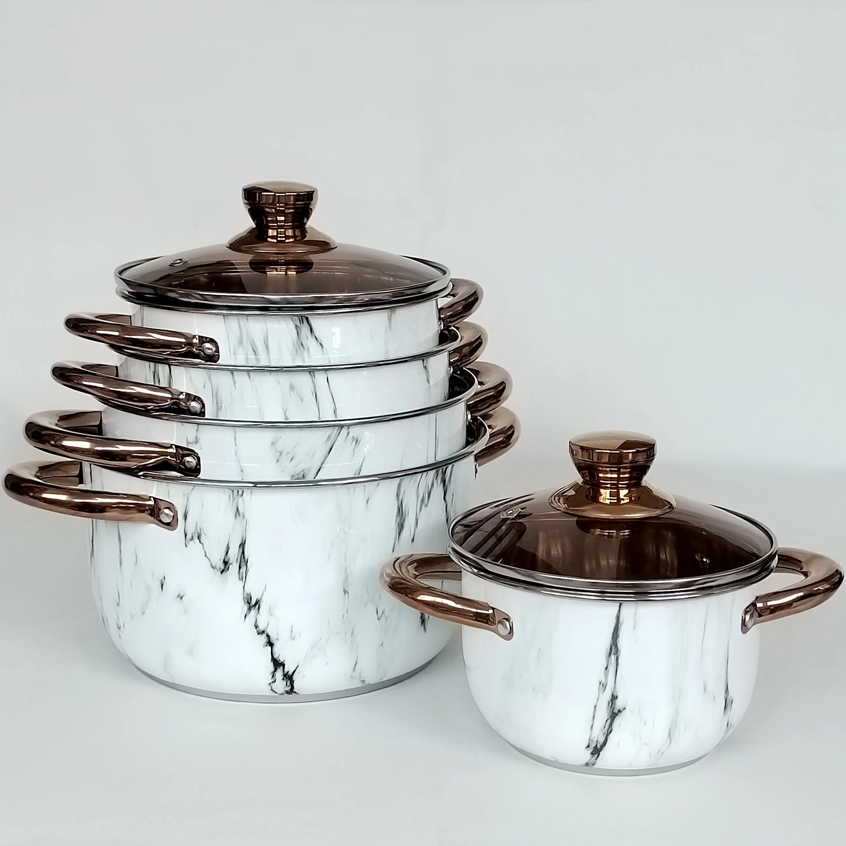 Premium Cocina 5 Piece Cooking Set 3 Layers Food Grade Stainless Steel ...