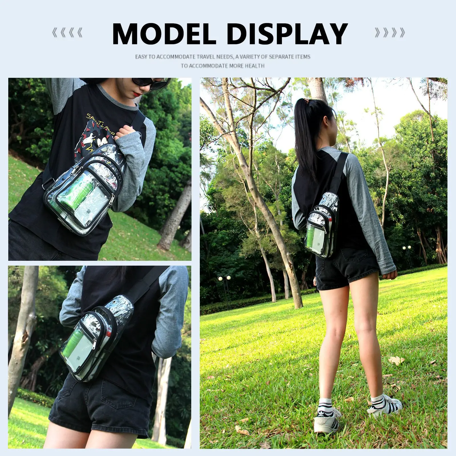 Custom Pvc Clear Bag Stadium Approval Travel Single Shoulder Bag With ...