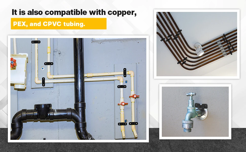 1/2 Inch PEX Copper CPVC Pipe Supports Clamp Supports Pipe Clamps PEX ...