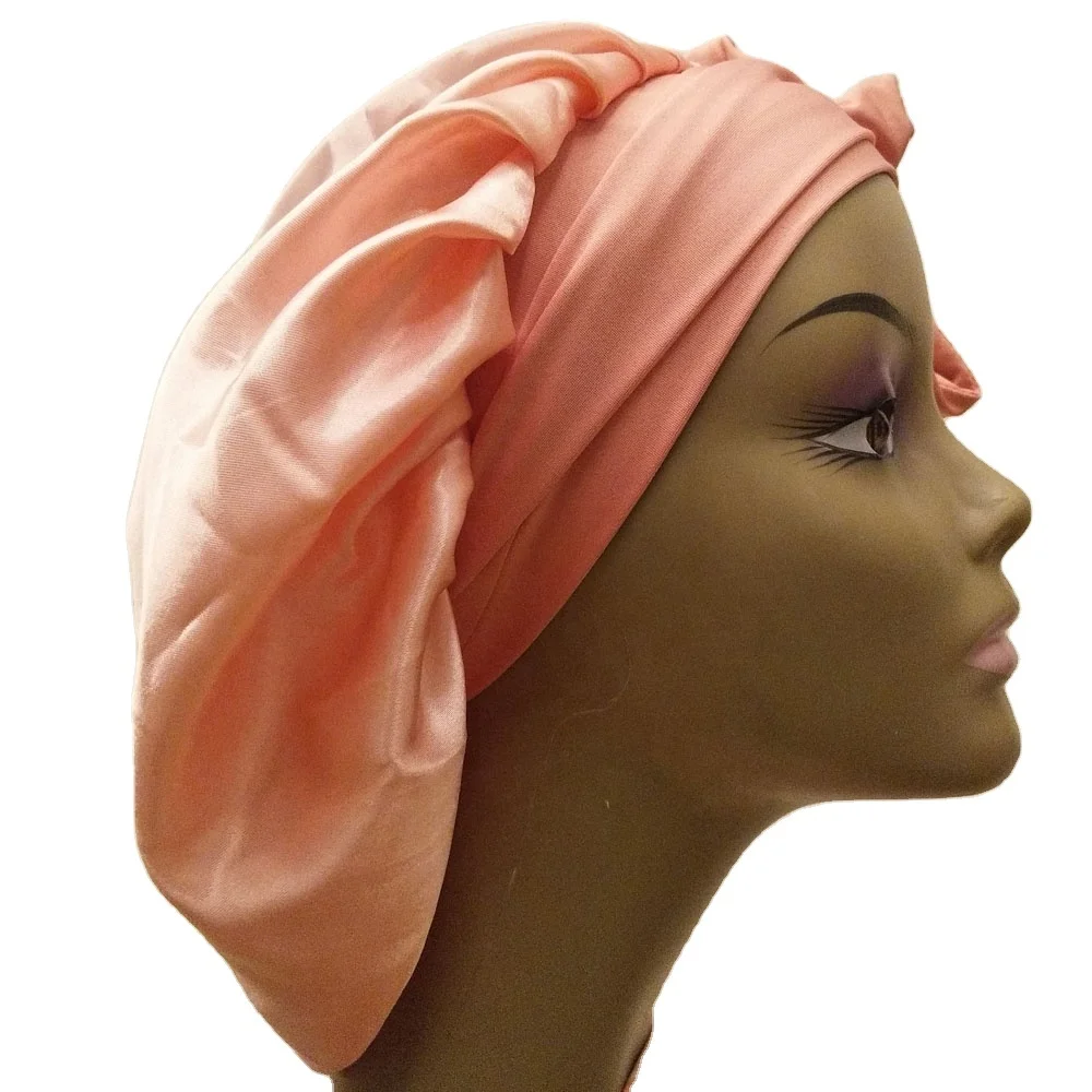 2"stretchy Band Satin Bonnet Silk Scarf For Women Adjustable Head Wrap ...