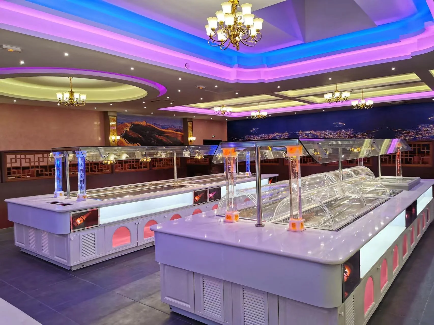 Elegant Marble Top Buffet Table for Catering Decorations