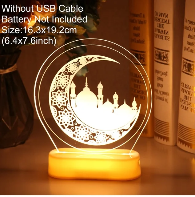 Eid Mubarak Party Decor - Illuminate with 3D LED Lights