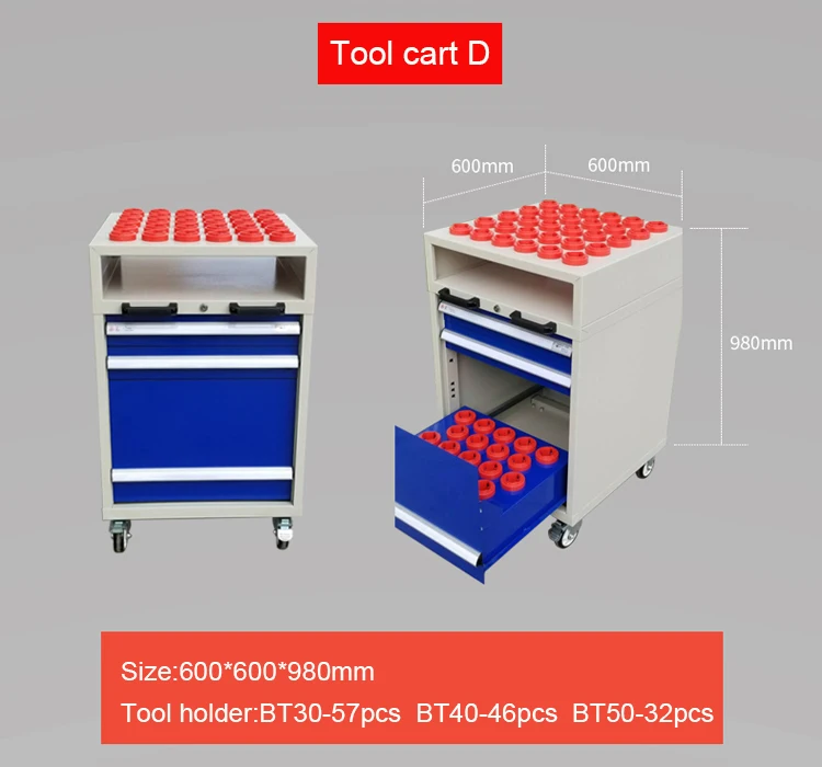 CNC Tool Holder Storage Trolley BT40 - Durable & Versatile