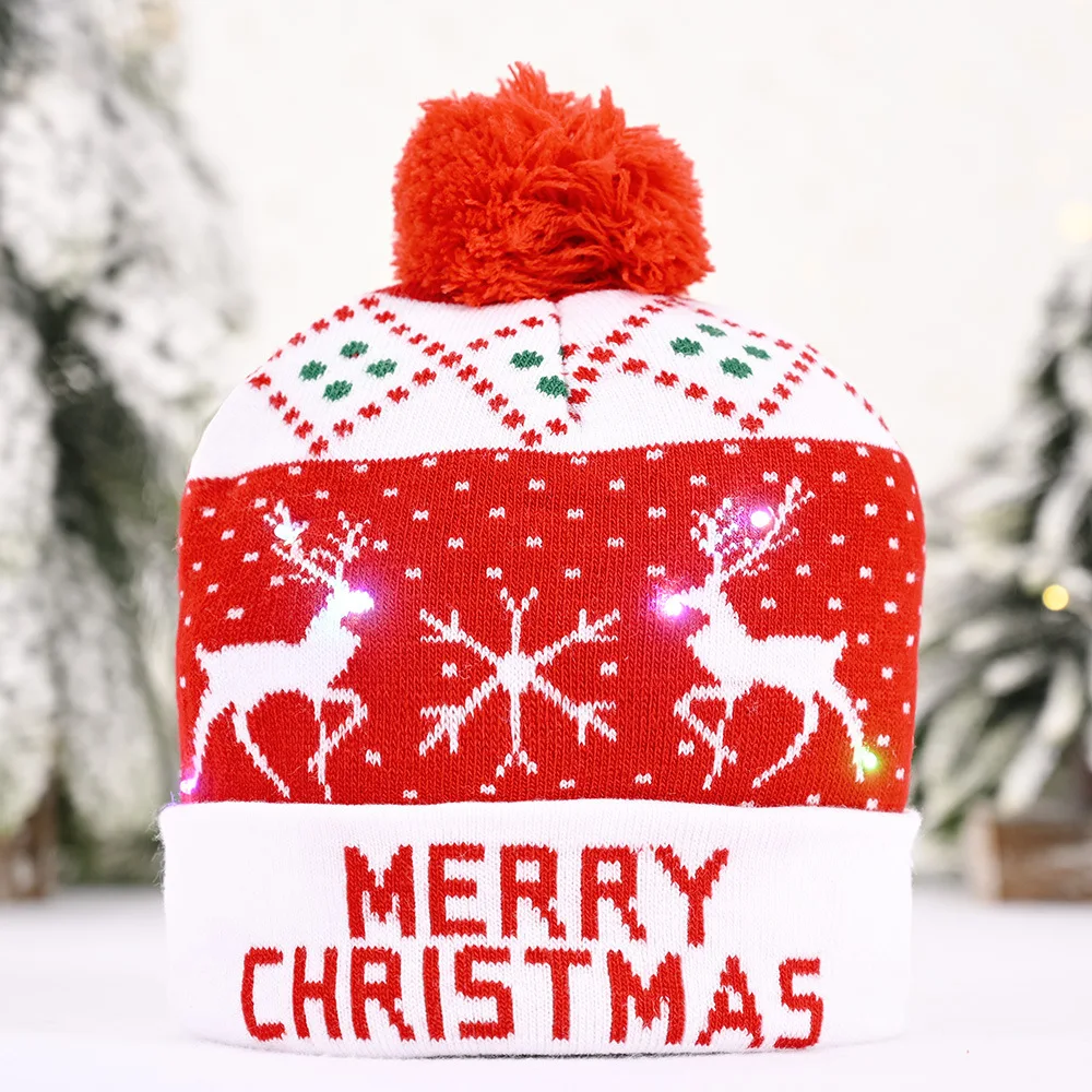 Mini White Red Green Luxury Funny Knit Beanie Christmas Winter Hat For ...
