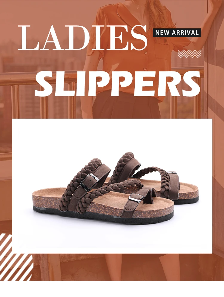 Soft Wood Soles - Comfortable Cork Slippers for Women