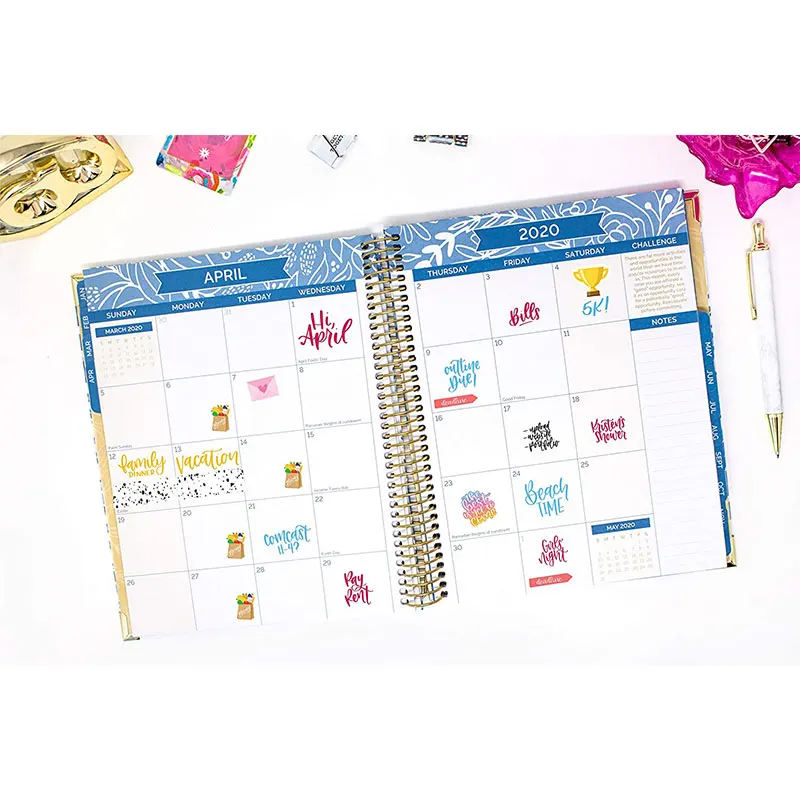 Blue Hardcover Journal Academic Monthly Calendar Custom Printed Diary blue-hardcover-journal-academic-monthly-calendar-custom-printed-diary