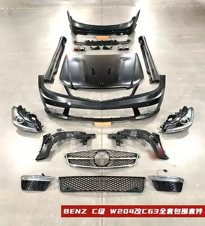 Car Body Kits Modified Front Bumper With Grill Accessories For Mercedes ...