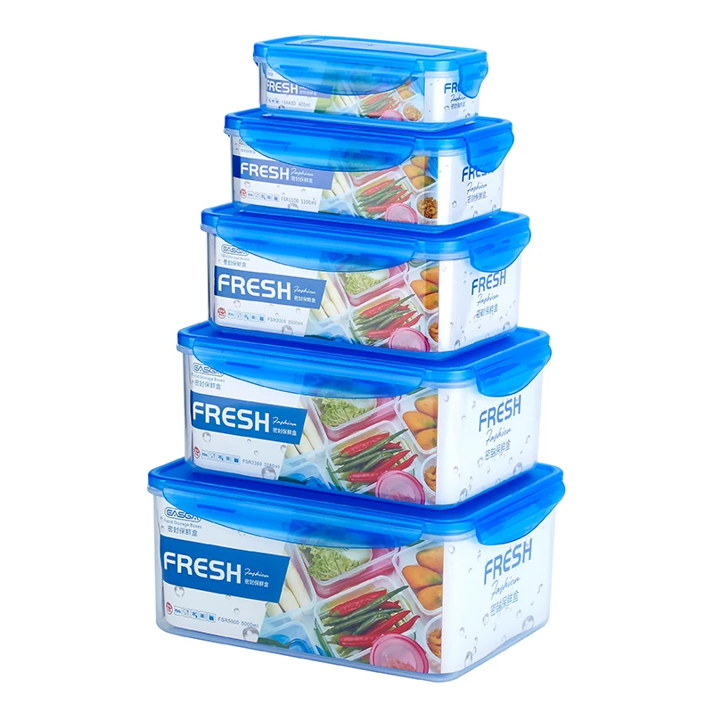 Fsr5000 5-liter Rectangular Plastic Food Container With Clip Lock Air ...