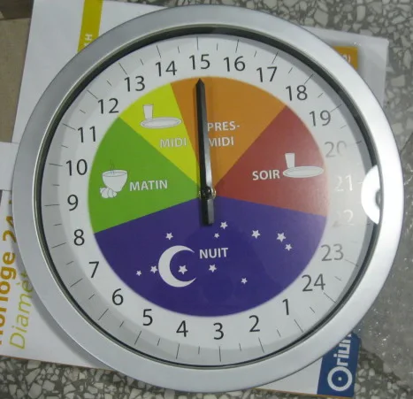 24 Hour Analog Wall Clock - Modern Digital Quartz Design