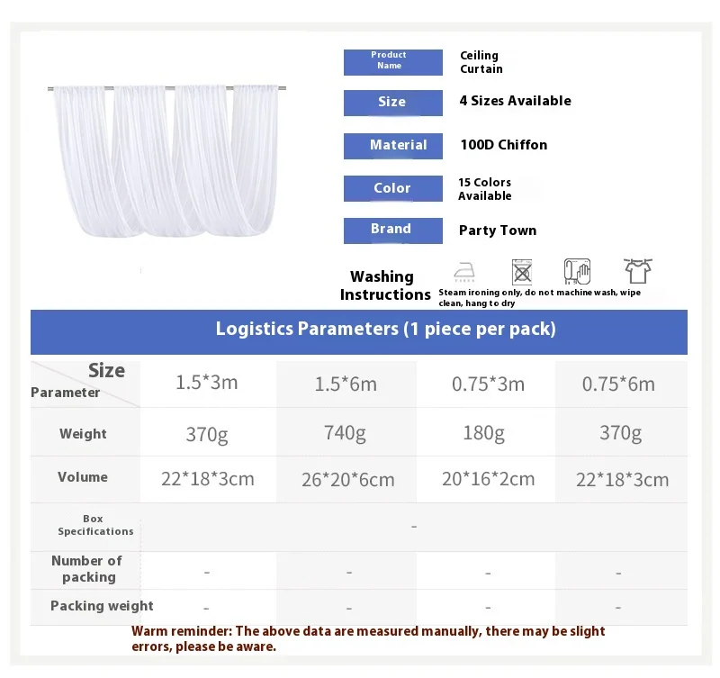 Modern 100D Chiffon Gauze Ceiling Hanging Cloth Wedding Photo Props ...