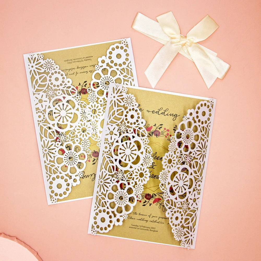 Wedding Invitation Card Custom Luxury Laser Cut 3d Handmade Pop Up ...