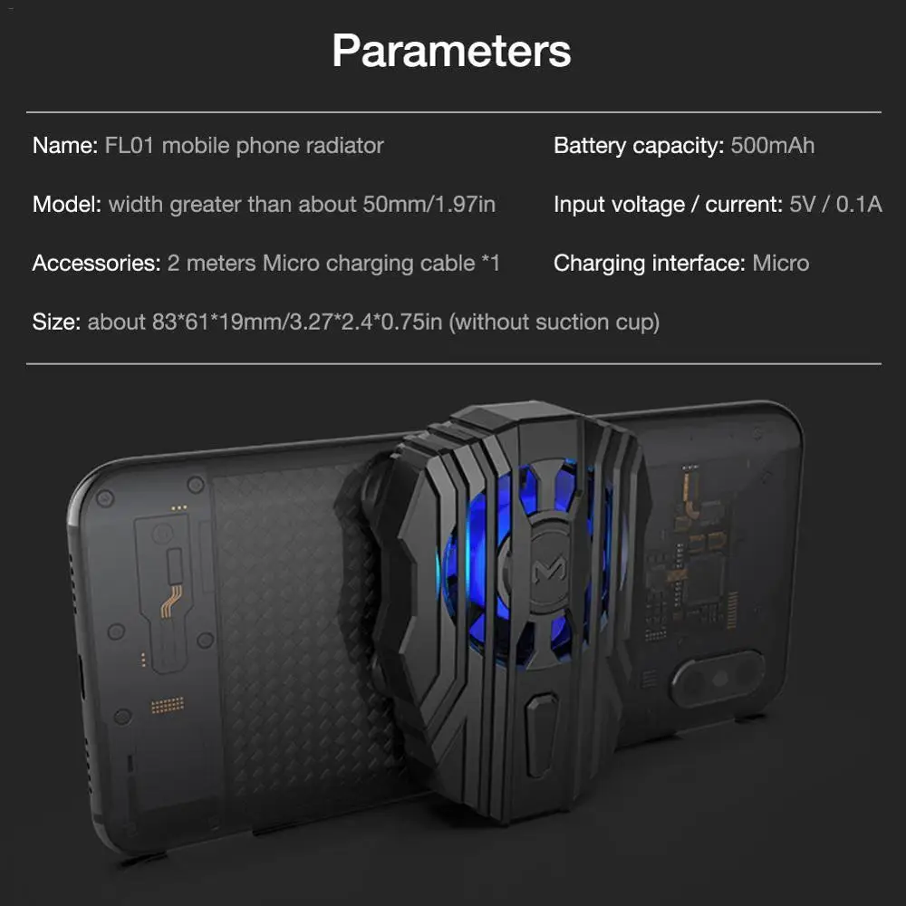 Cell Phone Cooler Multi-functional Cooling Fan Smartphone Radiator Game ...