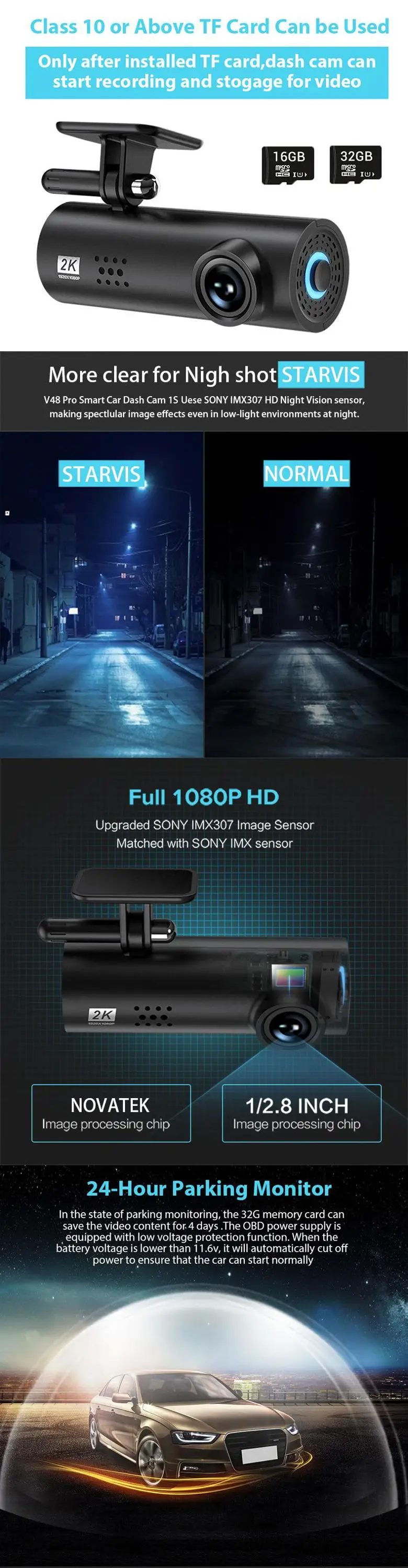 2k Super Night Vision Wifi 170 Degree Car Black Box Dashcam Car Dvr ...