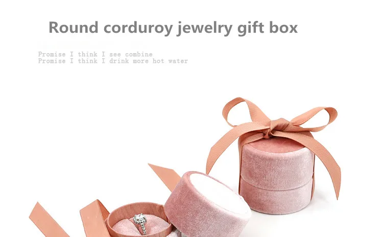 Love Design Pink Jewelry Packaging Round Box Velvet Ring Box Jewellery ...