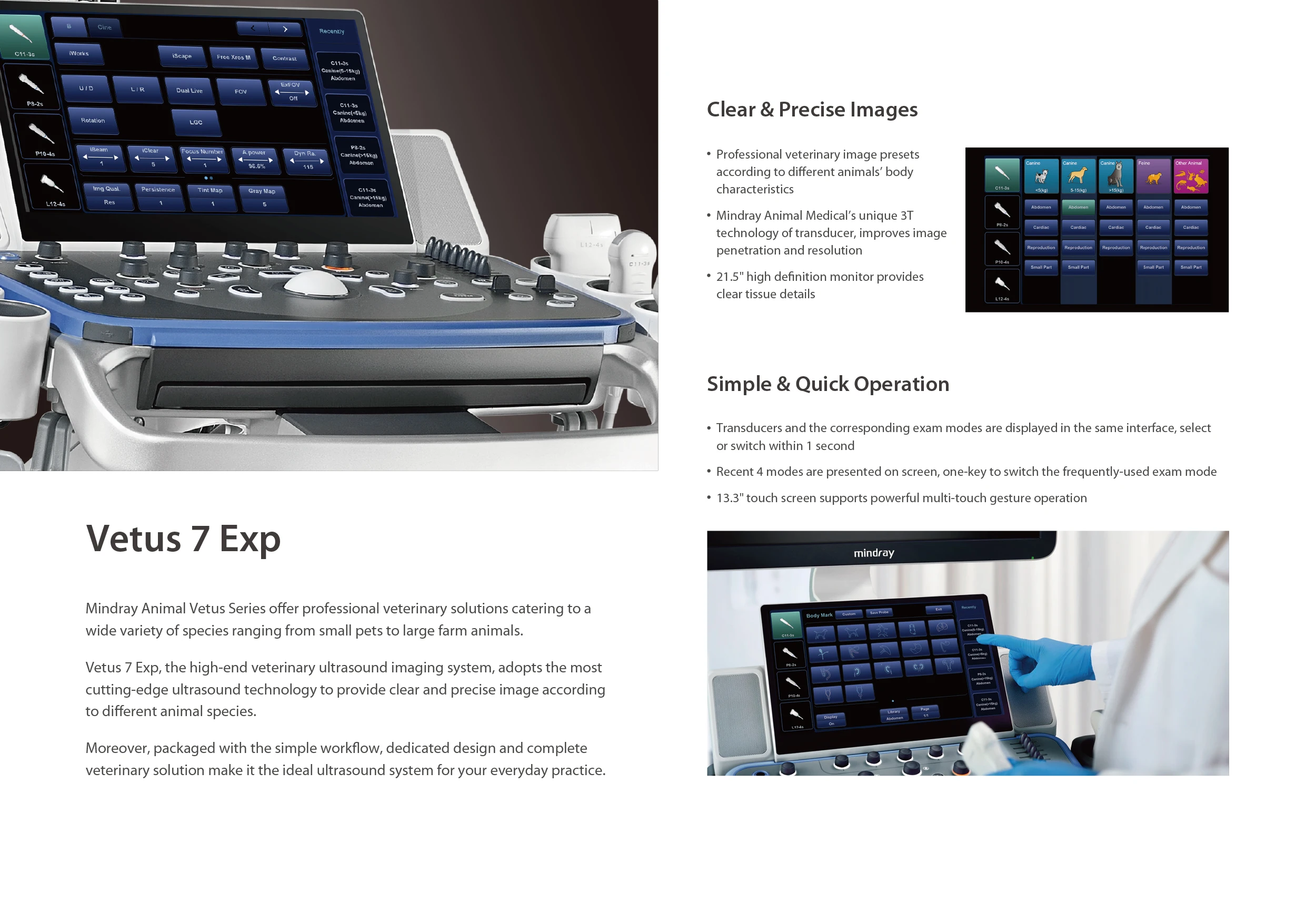 Mindray Vetus 7 Exp Veterinary Ultrasound Machine - Portable & Sustainable