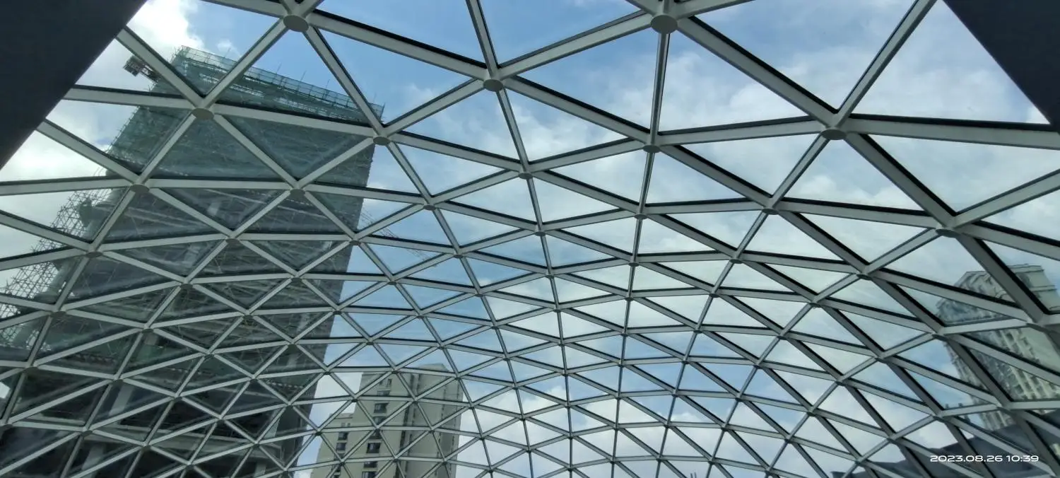 Steel Structure Dome Building Space Frame Tempered Glass