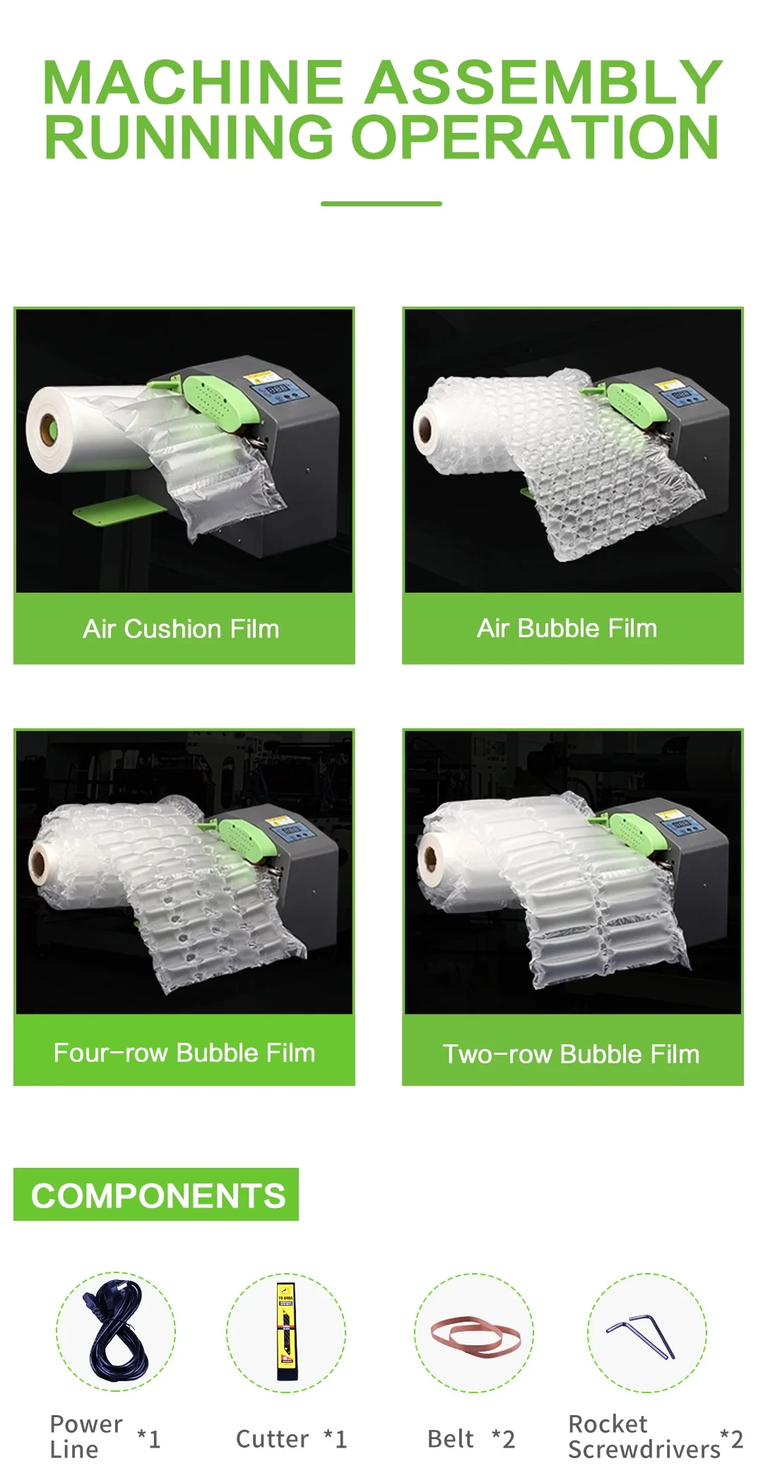 Bubble Roll Wrap Packing Material Air Cushion Machine Buffer Air Column ...