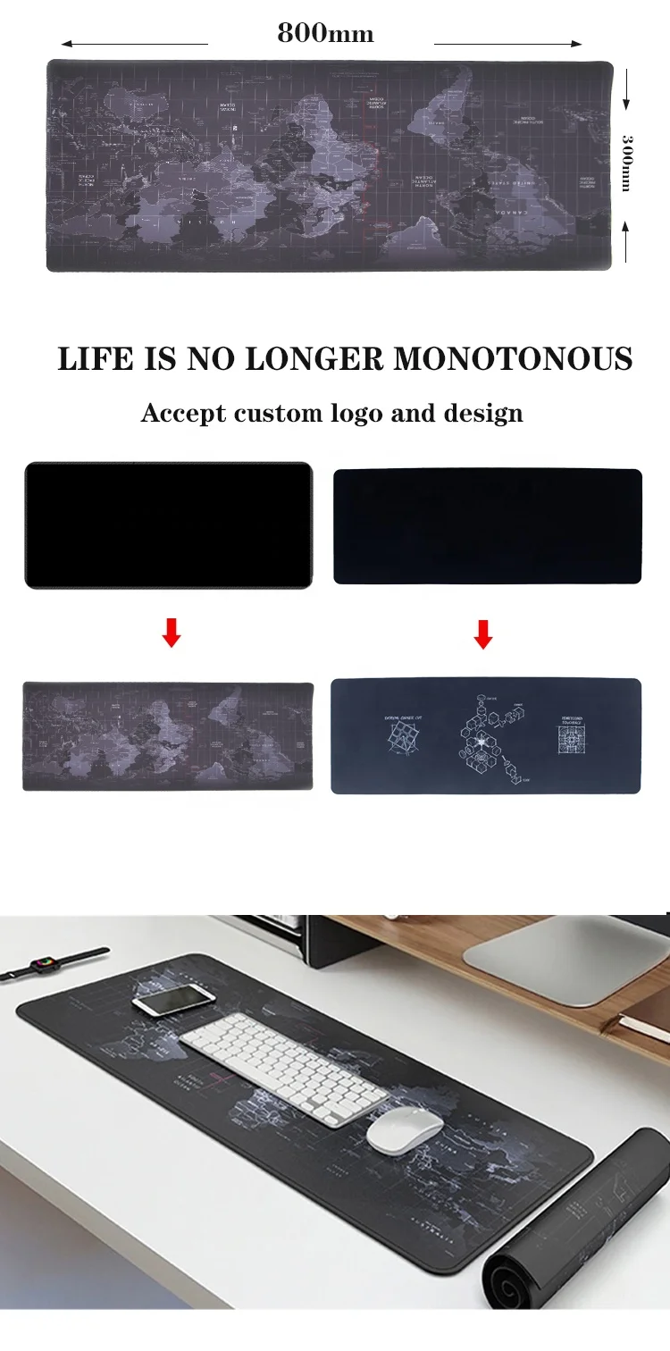 World Map Gaming Large Gamer Big Computer Office Desk Keyboard Pad ...