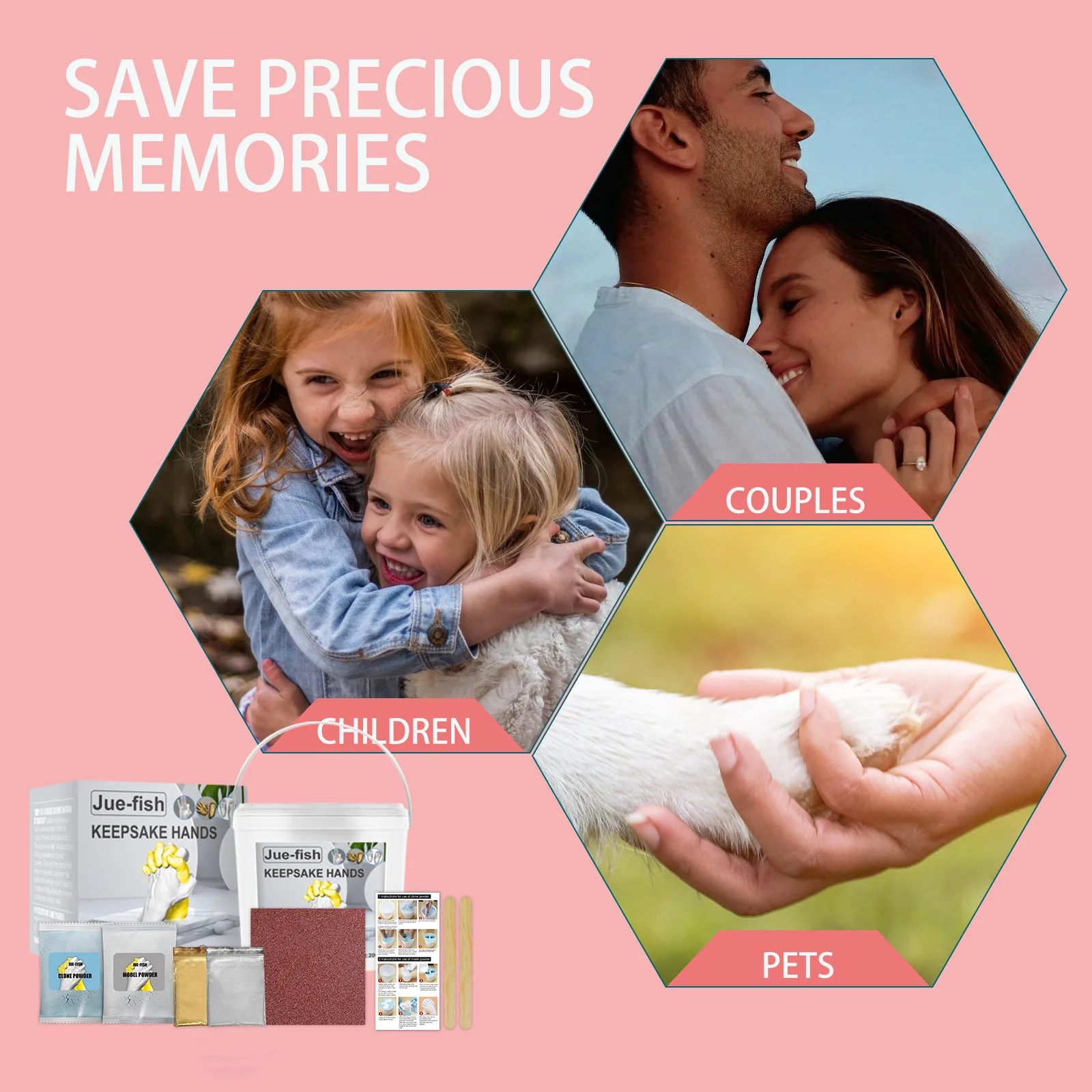 Jue-fish 3d Plaster Molding Clone Powder Baby Hand Foot Save Modeling ...