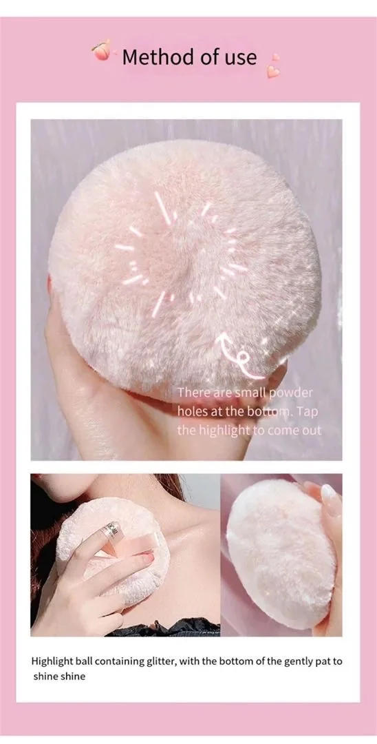 Mack Andy Pink Peach Highlight Ball - Loose Powder Glitter