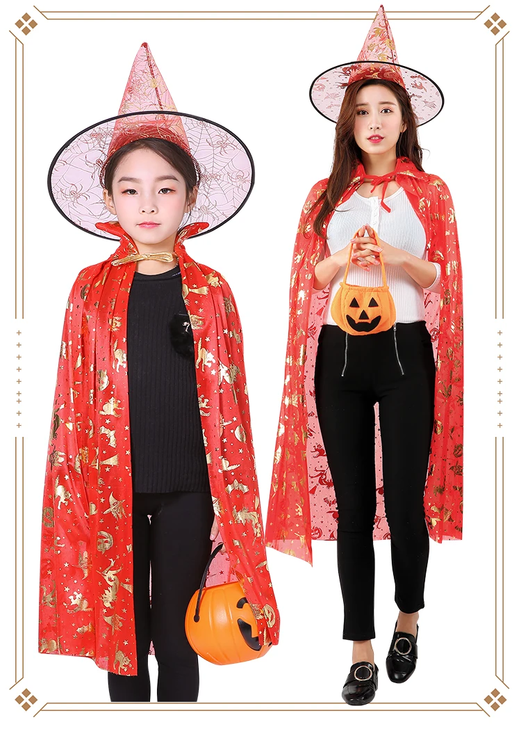 Halloween Costumes Kids Adult Wizard Cloak Unisex Carnival Parent-child ...