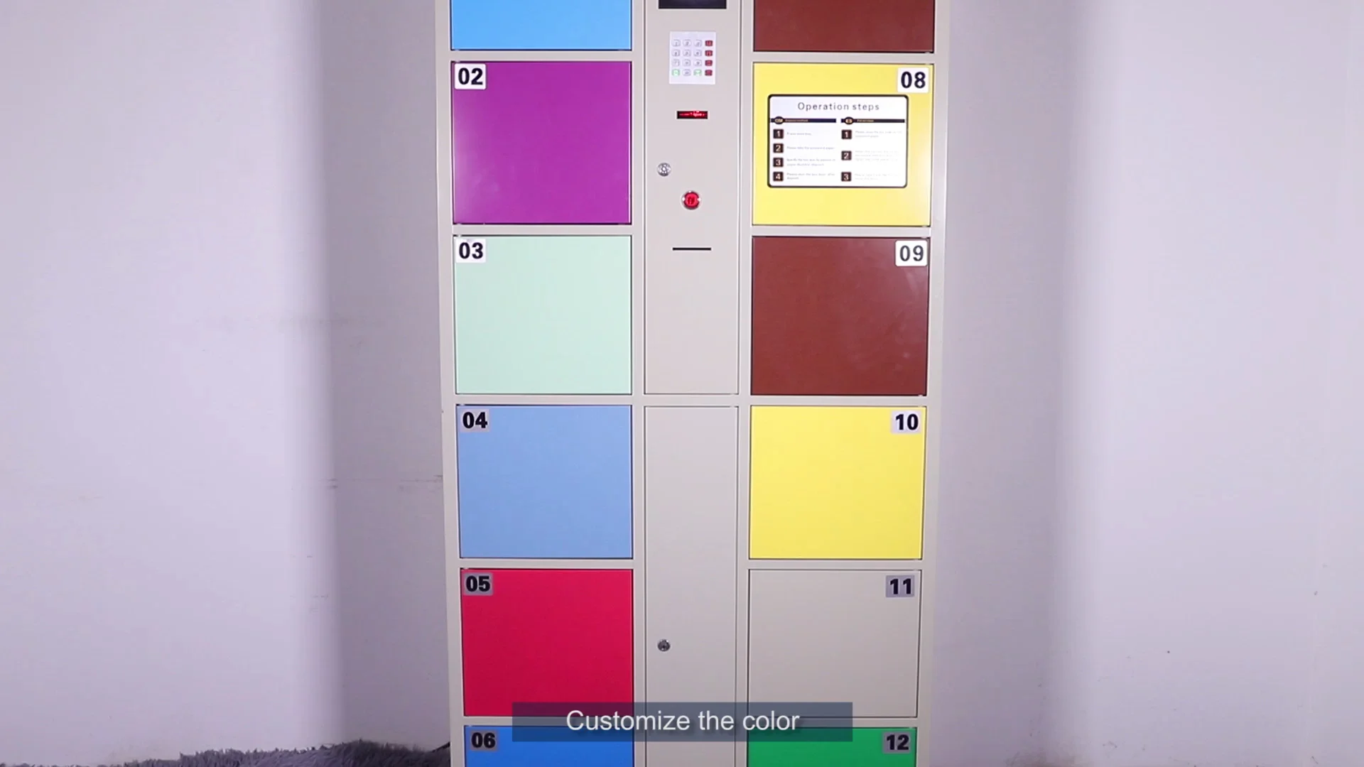 8 Door Barcode System Electronic Assembled Steel Supermarket Storage ...