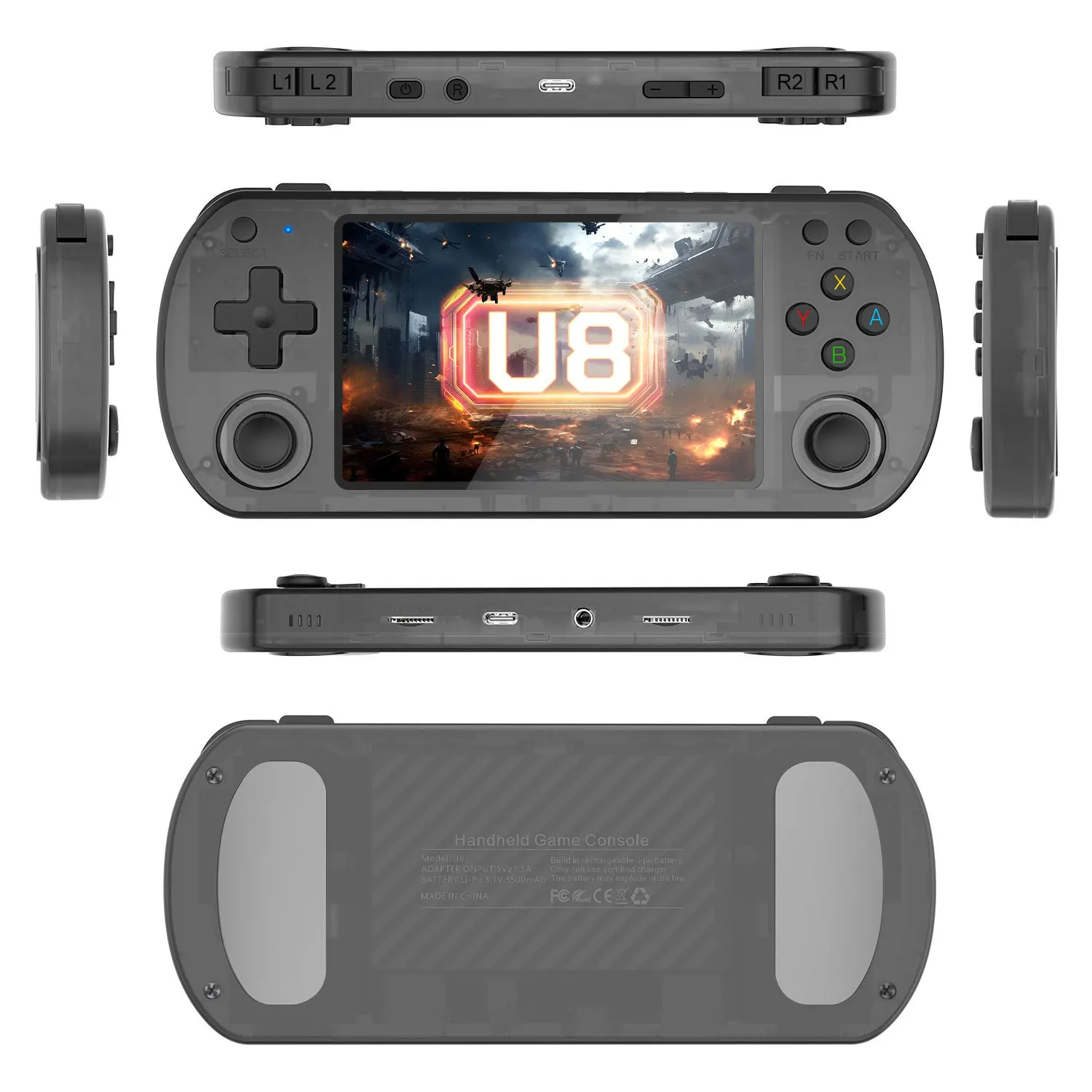 U8 Handheld Game Console - 64GB Memory, Wi-Fi, Retro Games