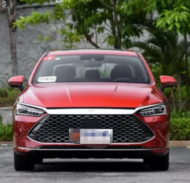 Car Front Grill for BYD Qin Plus DM-I - Black+silver ABS