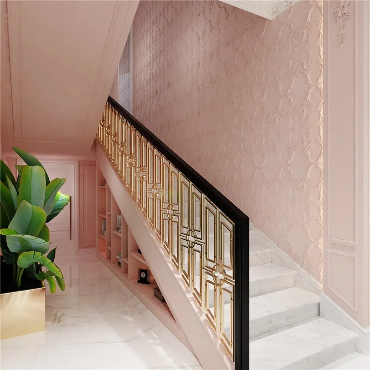 Light Luxury Decoration Style Gold Matt Stainless Steel Balustrades ...