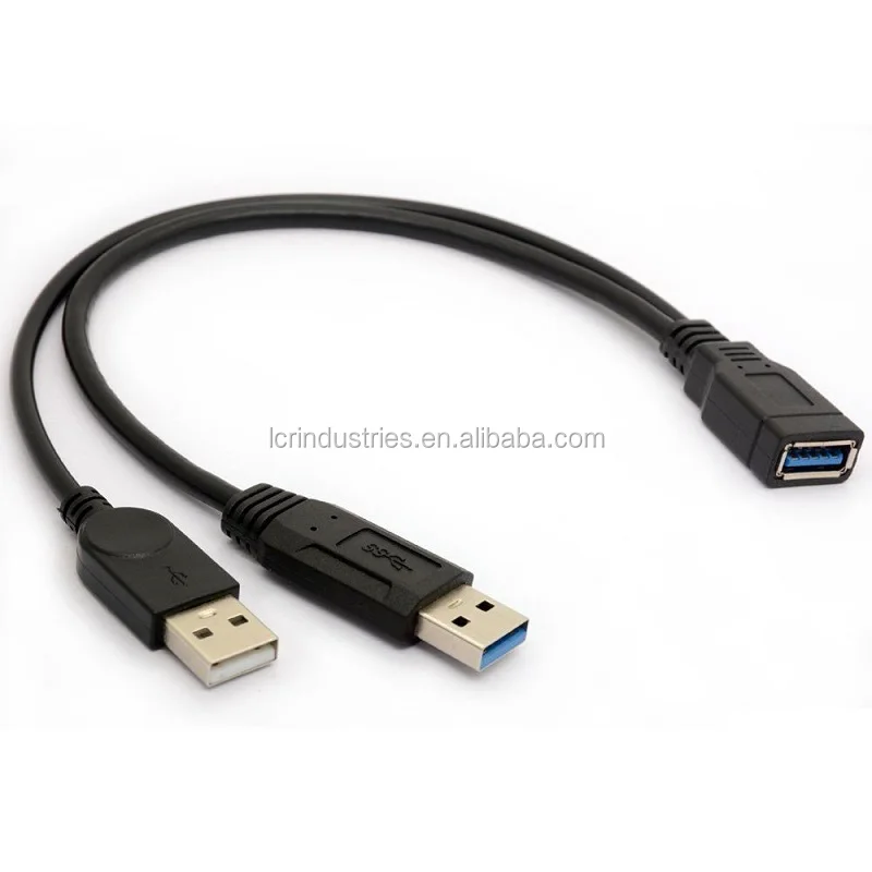 USB 3.0 Female Dual USB 2.0 Male USB 3.0 Male Y Splitter Extension ...
