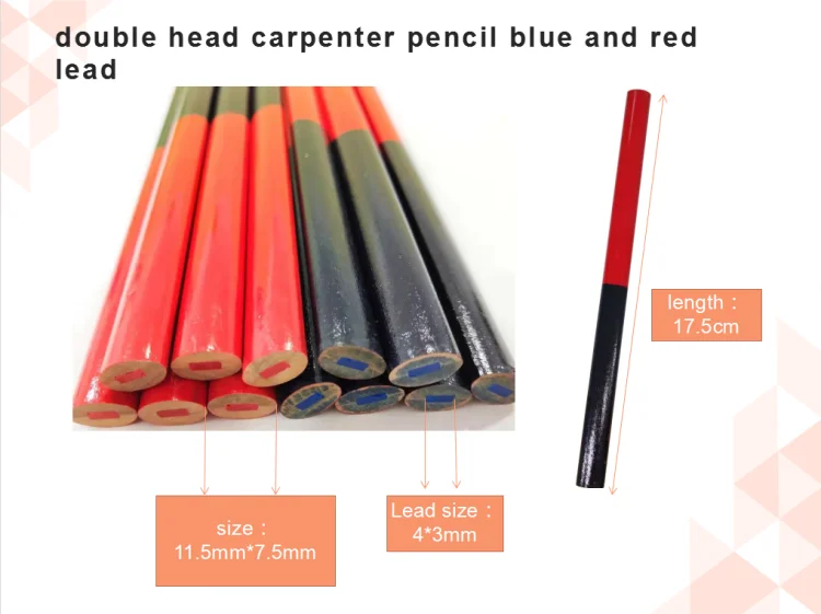 Cheap Price 17.5 Cm Hb Lead Oval Shape Carpenter Pencil For Builder ...
