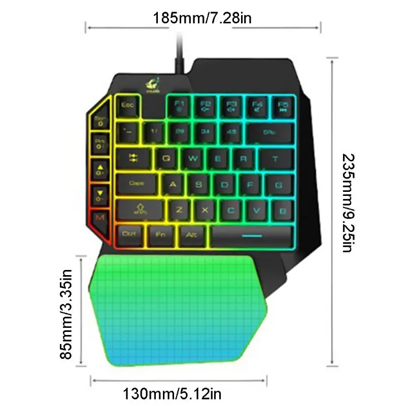 Left-hand Gaming Keyboard One Handed Keypad Mechanical Game Keyboard ...