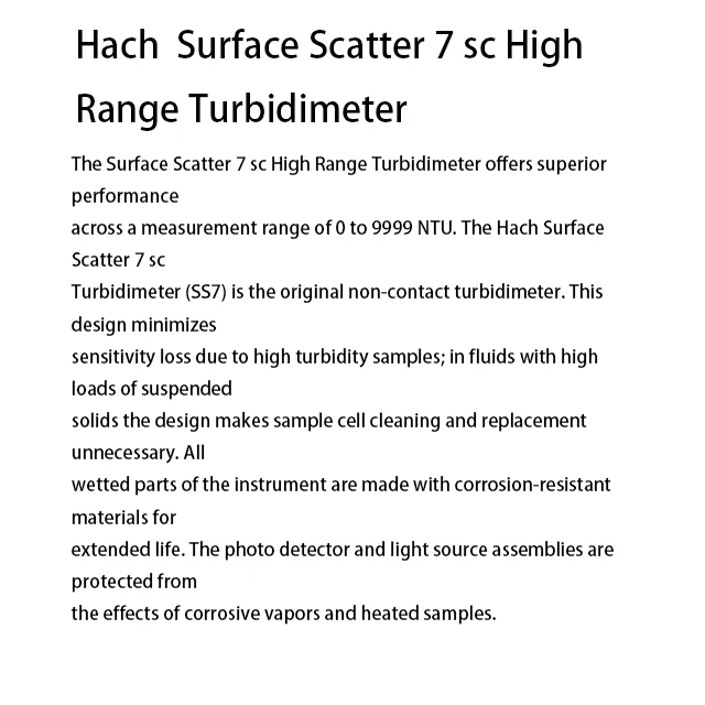 Hach Surface Scatter 7 Sc High Range Turbidimeter Online Water Quality ...