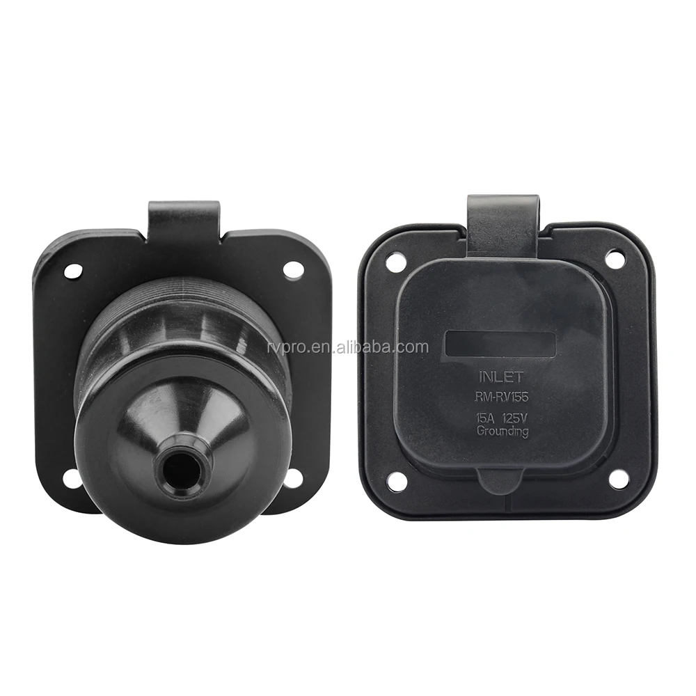 15 Amp Flanged Inlet 125v 2 Pole 3-wire Ac Port Plug,Straight Blade ...