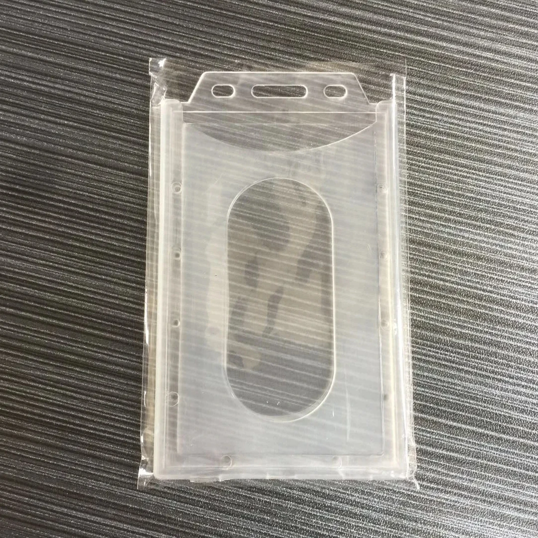 Vertical Hard Plastic Id Badge Holder Credentials Card Transparent ...