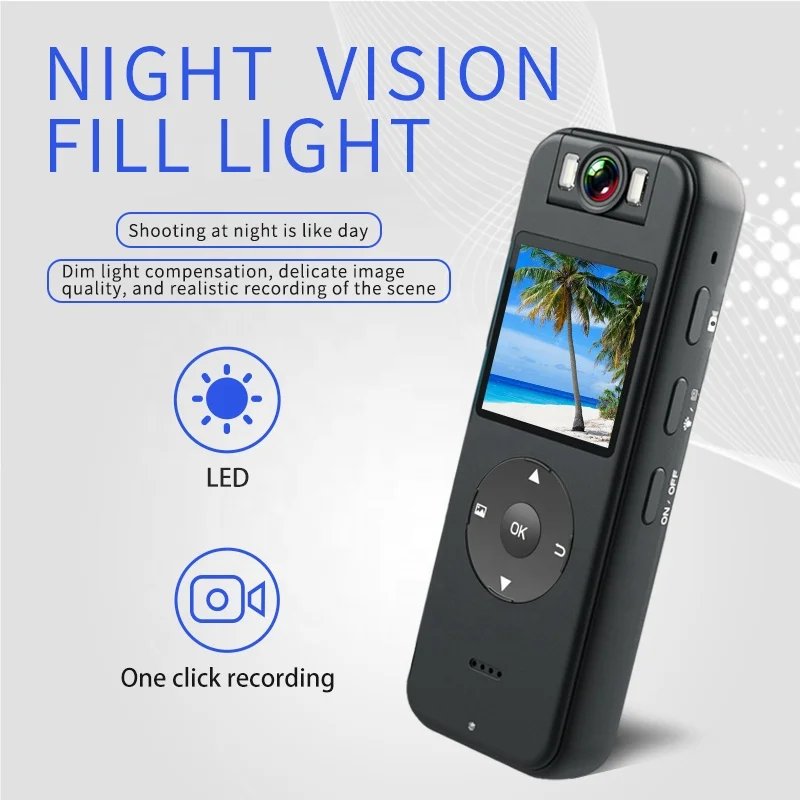 Mini 4k Body Worn Camera Cam for Security Nigh Vision Wearable Video ...