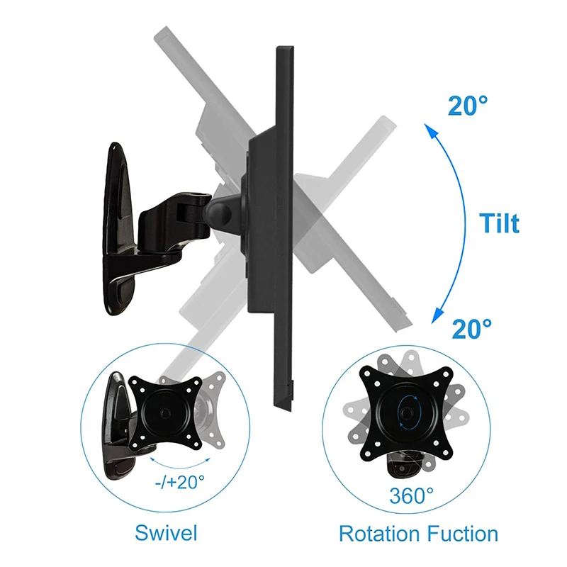 180 Degrees Lcd Tv Wall Bracket Mout For 12"-27" - Buy Tv Wall Stand ...