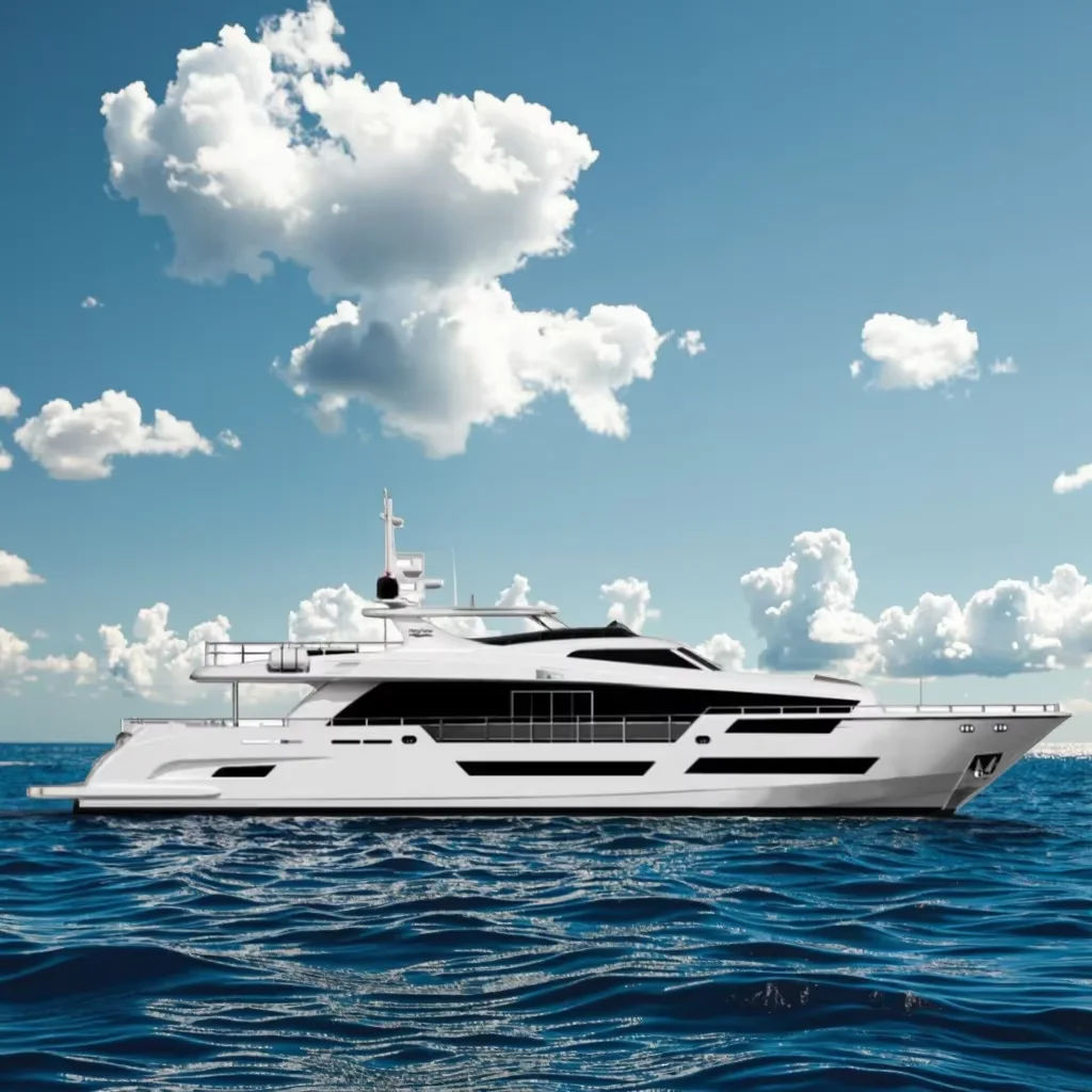 112ft Luxury Premium Diesel Fuel Type Fiberglass Cabin Cruiser Yacht ...