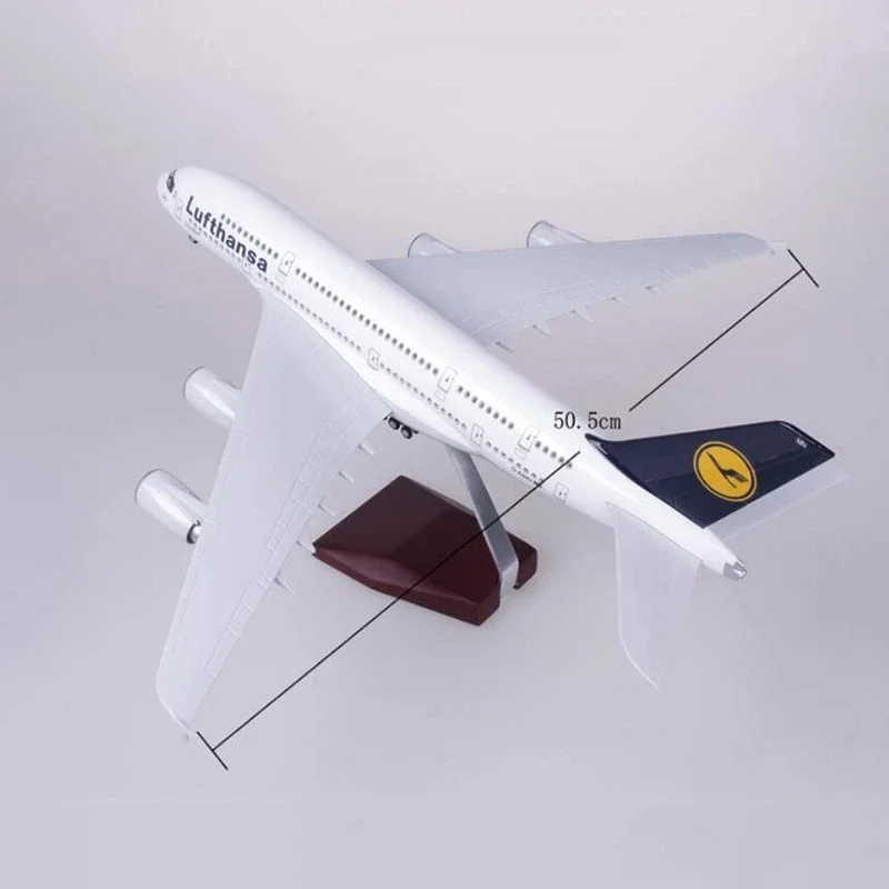 1:160 Scale A380 Model Airplane - LED Lights & Plastic Diecast
