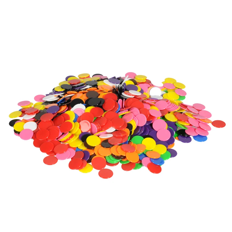 500 Pcs 2019 Hot Sale 2.2cm Colored Counting Chips Counting Math Toys ...