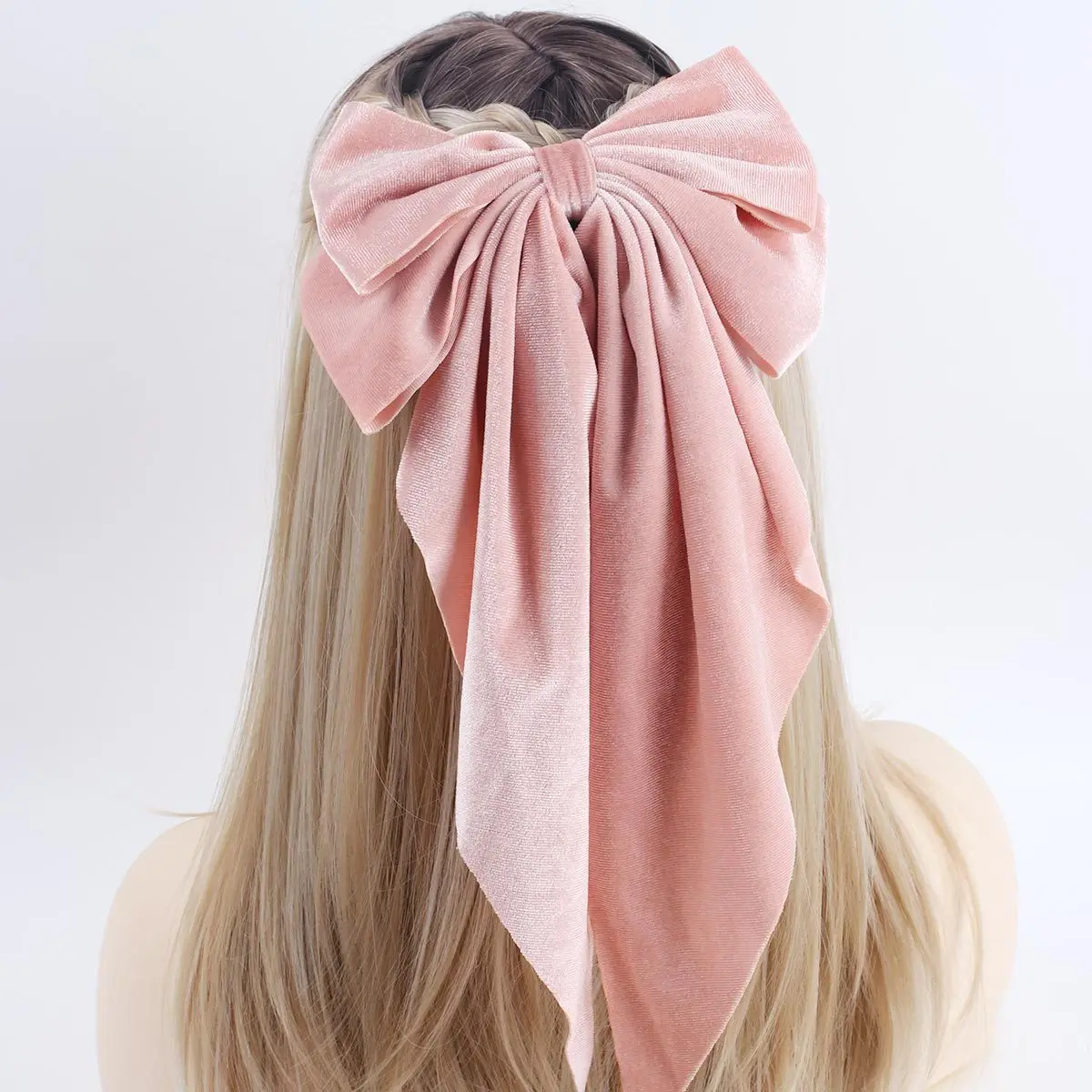 New Women Large Bow Hairpin Summer Chiffon Big Bowknot Stain Bow ...