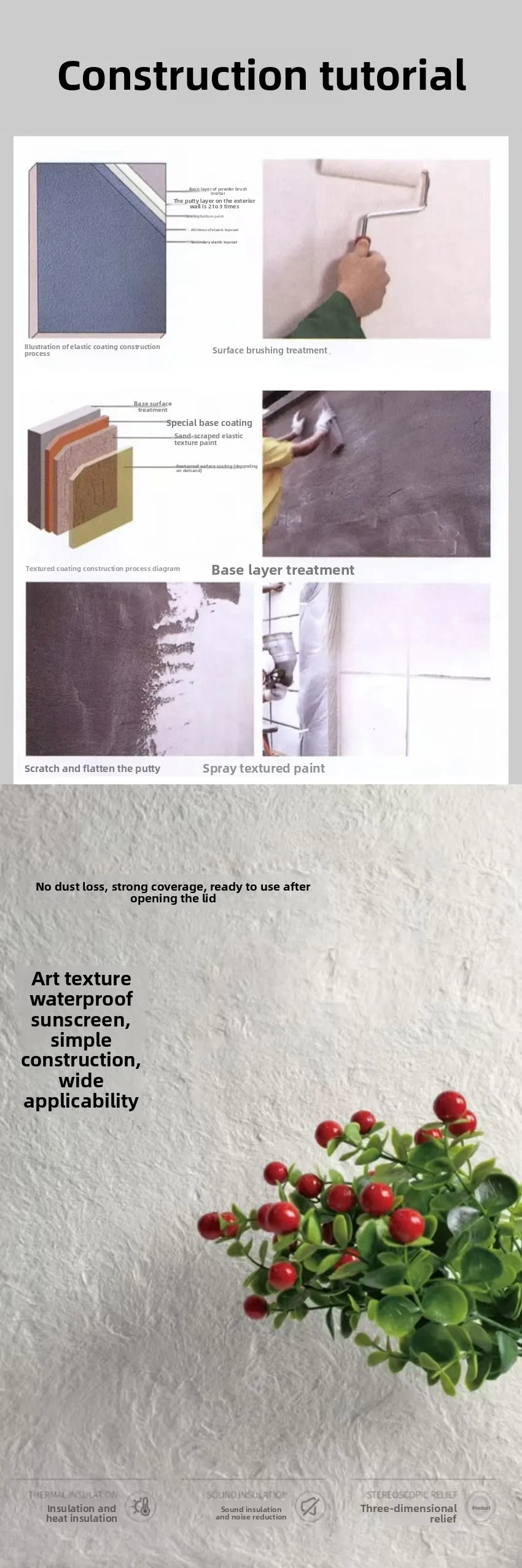 Acrylic Texture Paint Art Coating for Interior and Exterior Walls ...