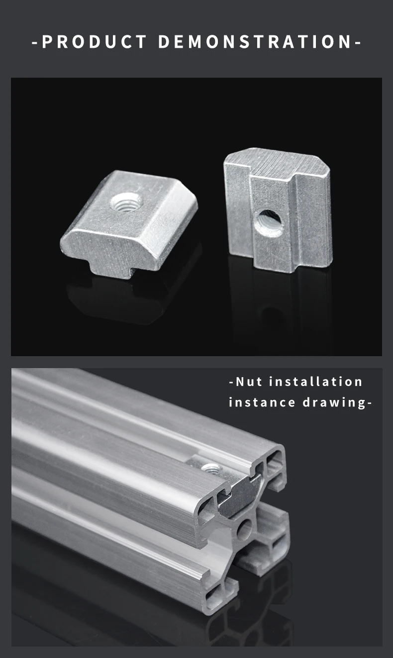 M4-m8 square Threaded Sliding Nut Block for t Slot Aluminum Profile ...