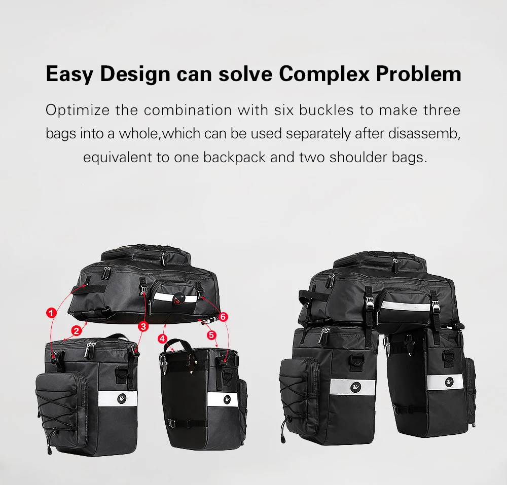 Rhinowalk 75l Waterproof Motorcycle Pannier & Travel Bag - Oem