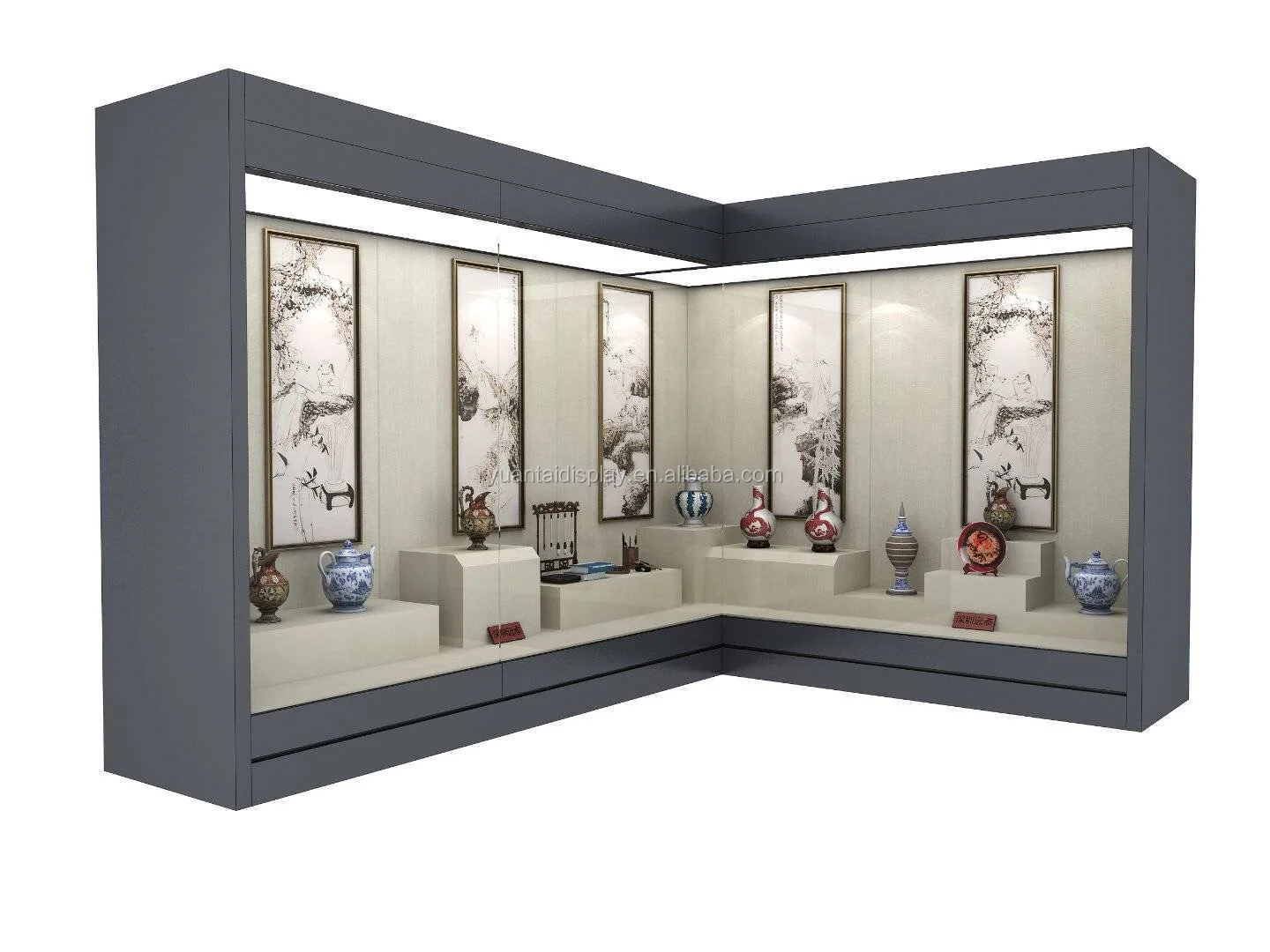 Museum Display Showcase - Tempered Glass & LED Lighting