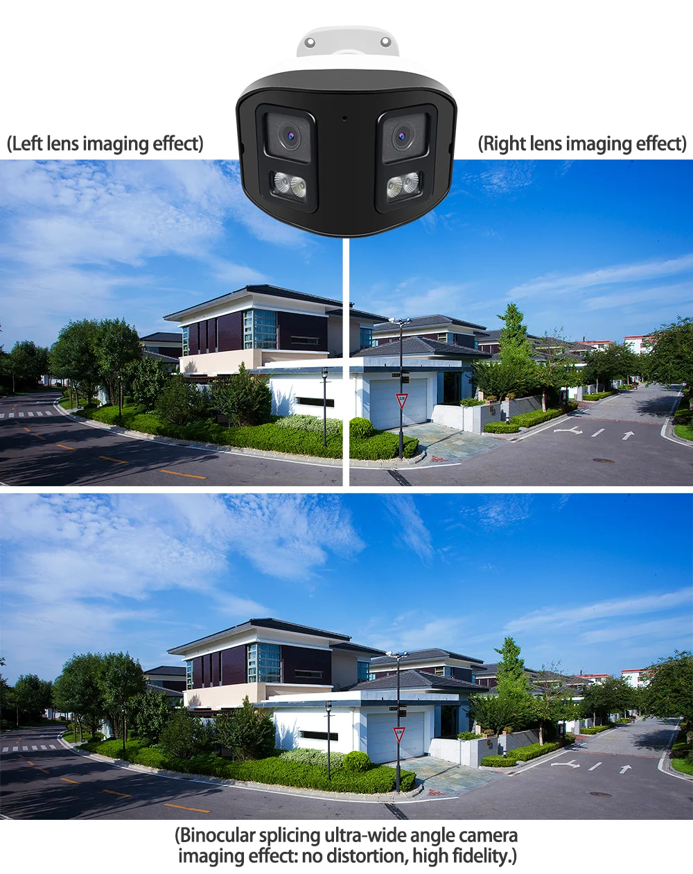 4MP Dual Lens180 Degree ColorVu IP Camera 2-Way Audio SD Card Slot ...